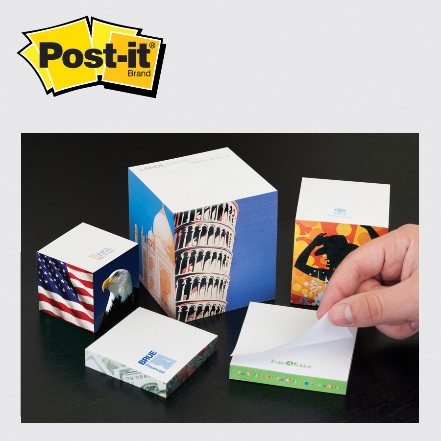 Post-it® Notes Cubes - 2¾" x 2¾" x 1 3/8" | Shop | Custom Printed Post ...